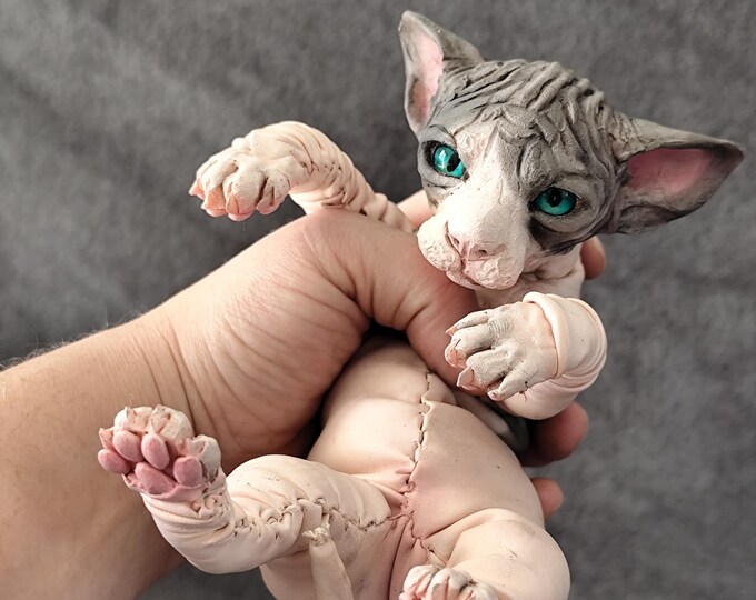Sphynx Cat Baby, Poseable Art Doll, Realistic Animal Doll - Etsy