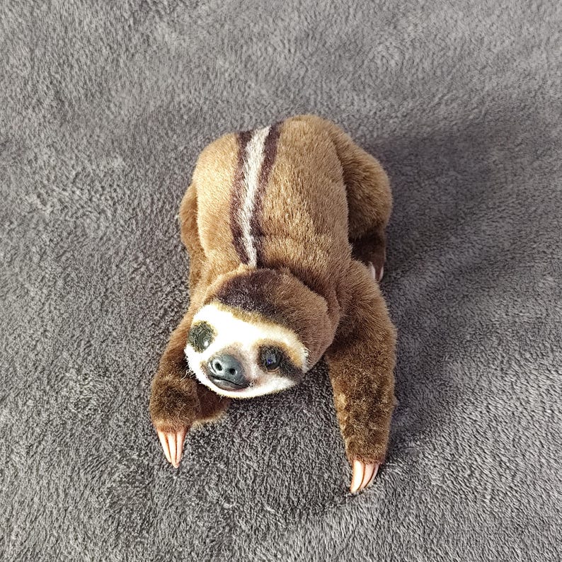 Pocket size sloth b- poseable art doll, realistic animal - Etsy France