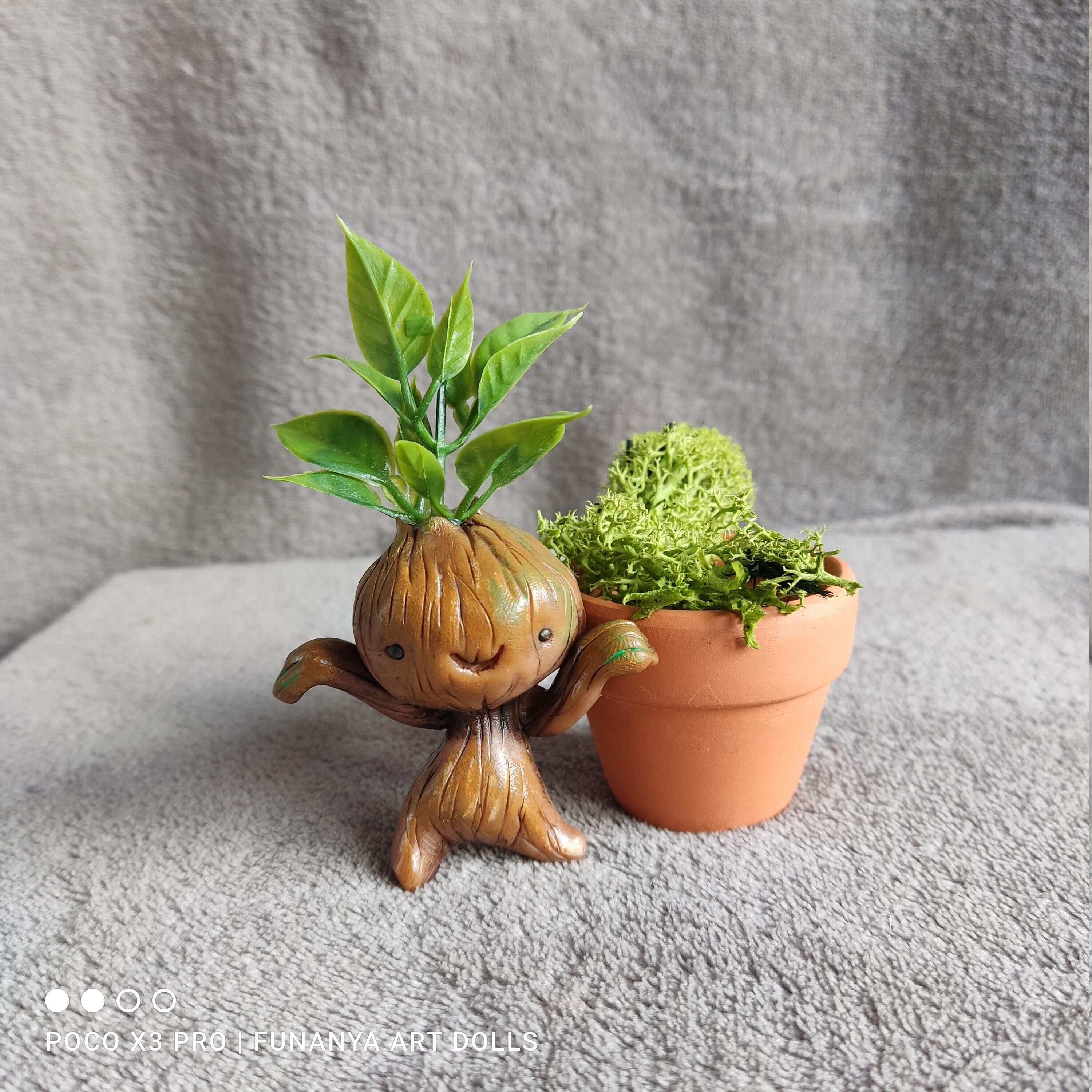 Dolls & Miniatures Art Dolls very small plant figurine tiny polymer ...