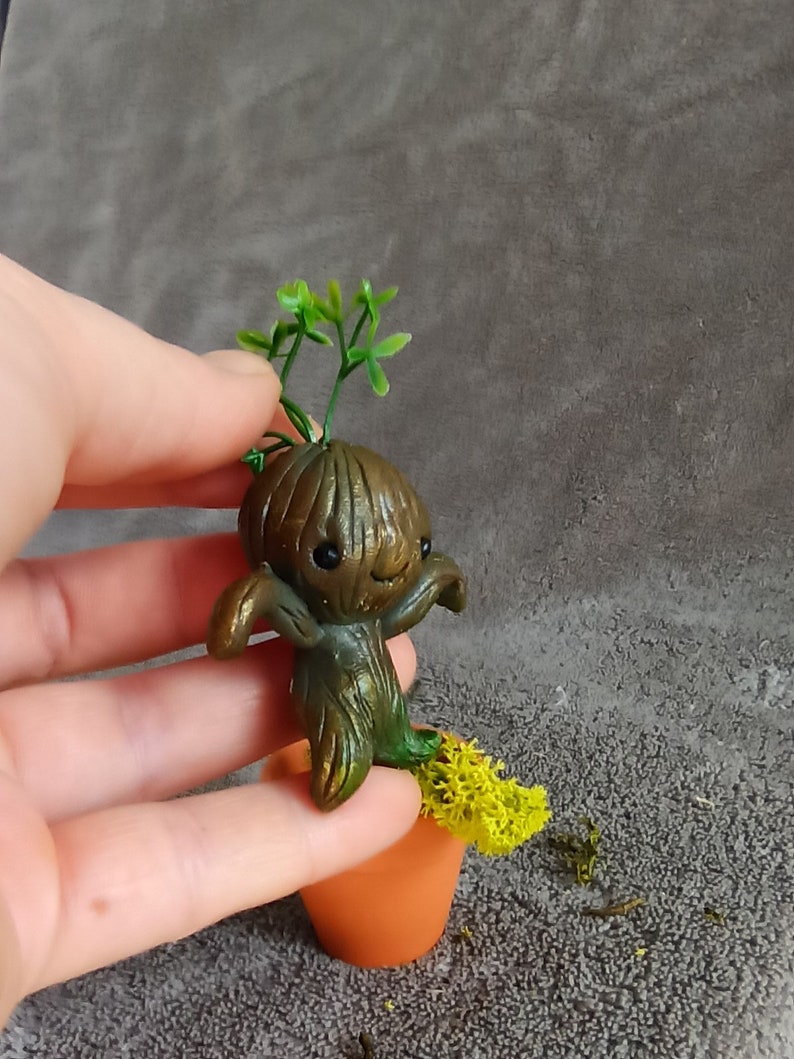 Dolls & Miniatures Art Dolls very small plant figurine tiny polymer ...