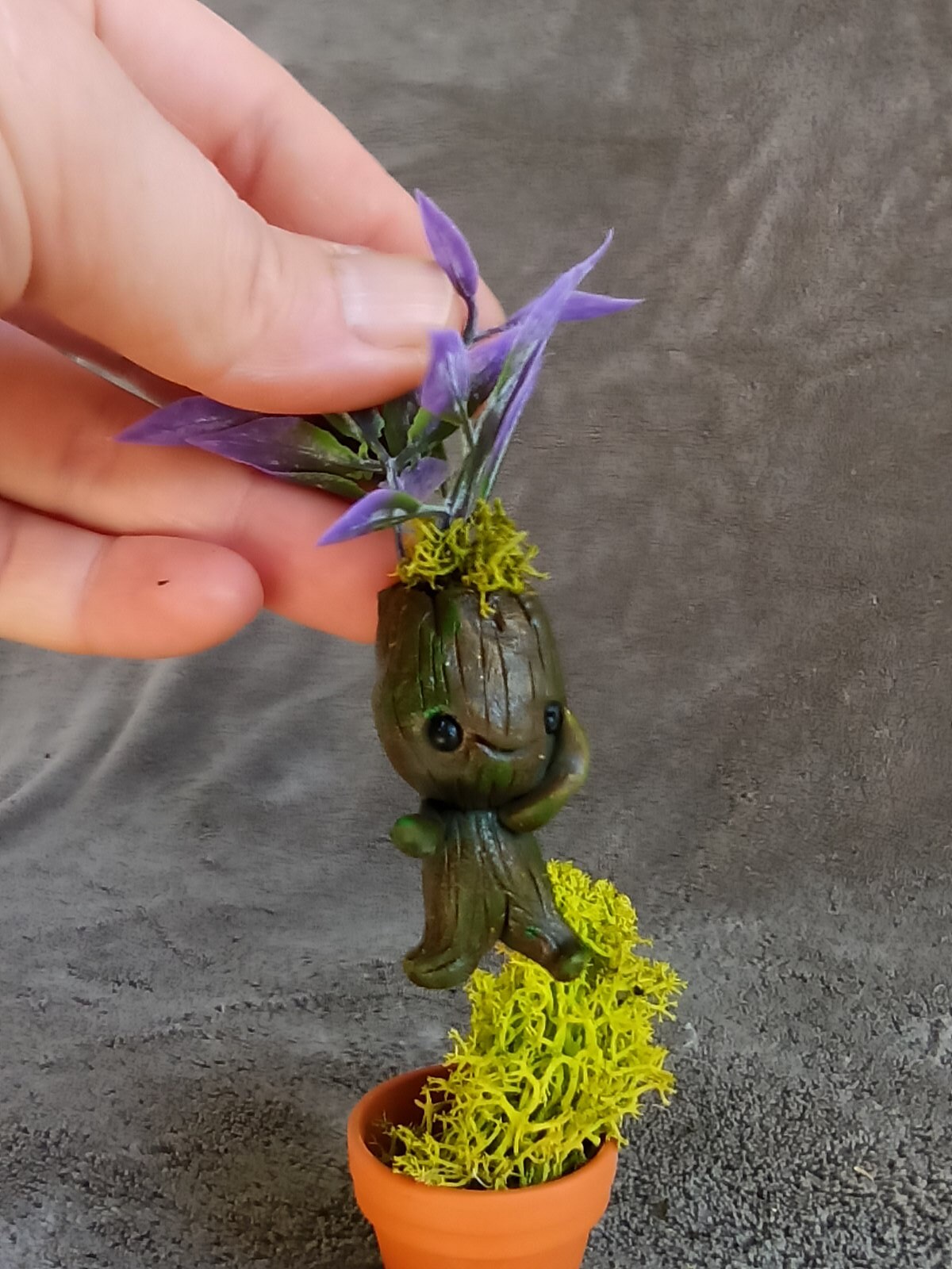 Dolls & Miniatures Art Dolls very small plant figurine tiny polymer ...