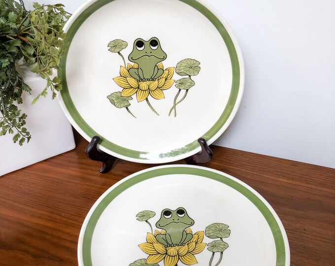 1978 Sears,neil the Frog,thefrog Family Plates,vintage Kitchen,(2 ...