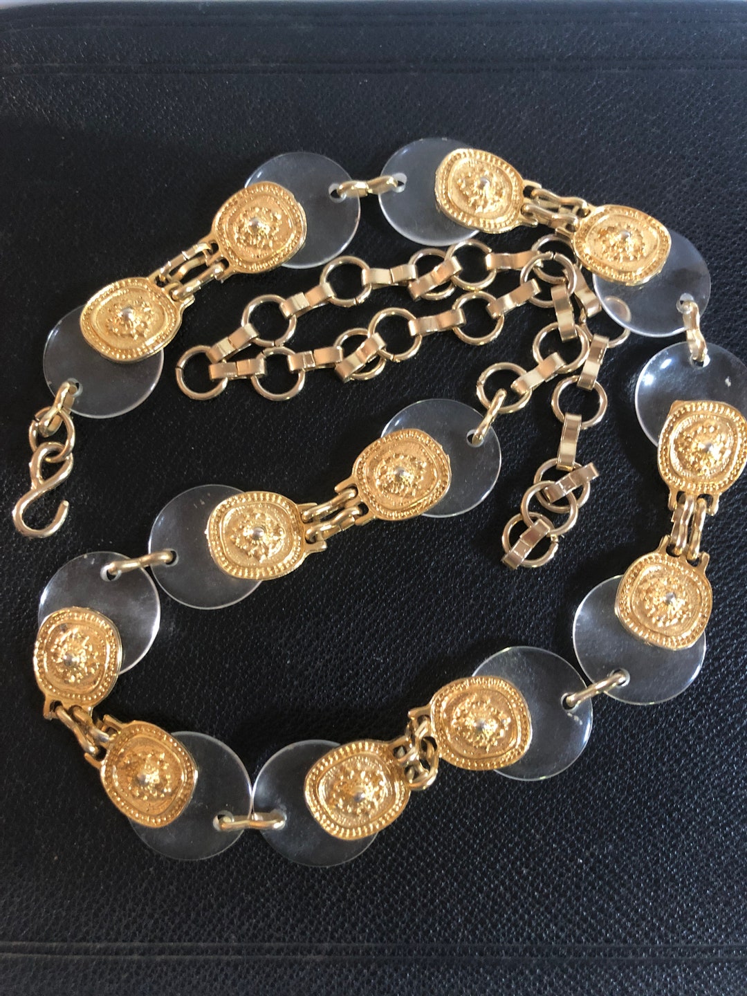 Transparent Plexi Jewel Belt With Gold Decor 80s - Etsy