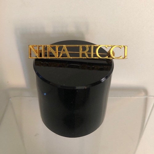 Nina Ricci Gold Tone NR Logo Pin Brooch Dangle Charm - Etsy