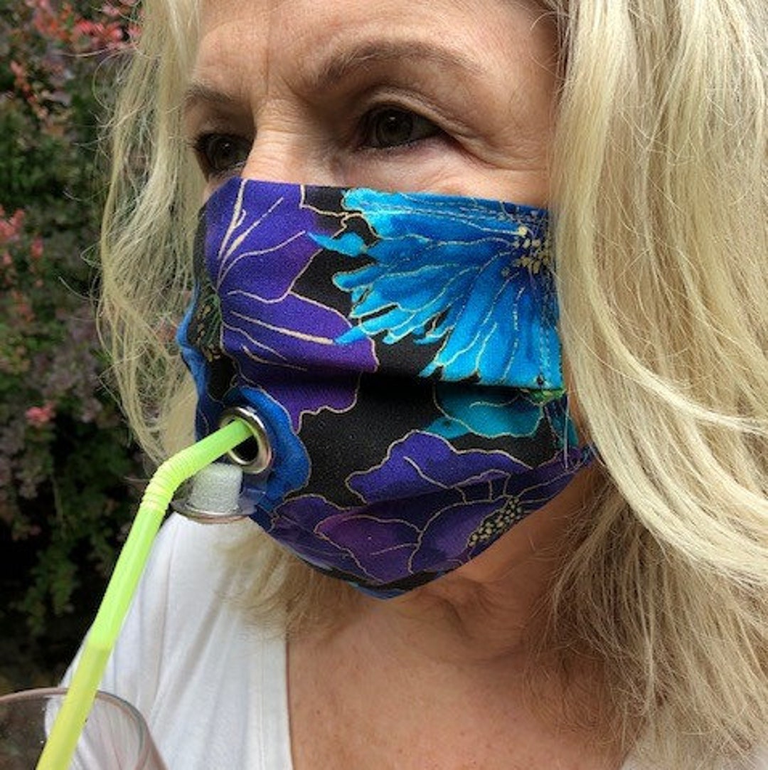 Face Masks With Hole Plug for Drinking - Etsy