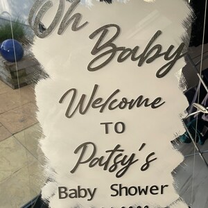 Baby Shower Acrylic Sign A2 42 X 59cms - Etsy