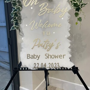 Baby Shower Acrylic Sign A2 42 X 59cms - Etsy