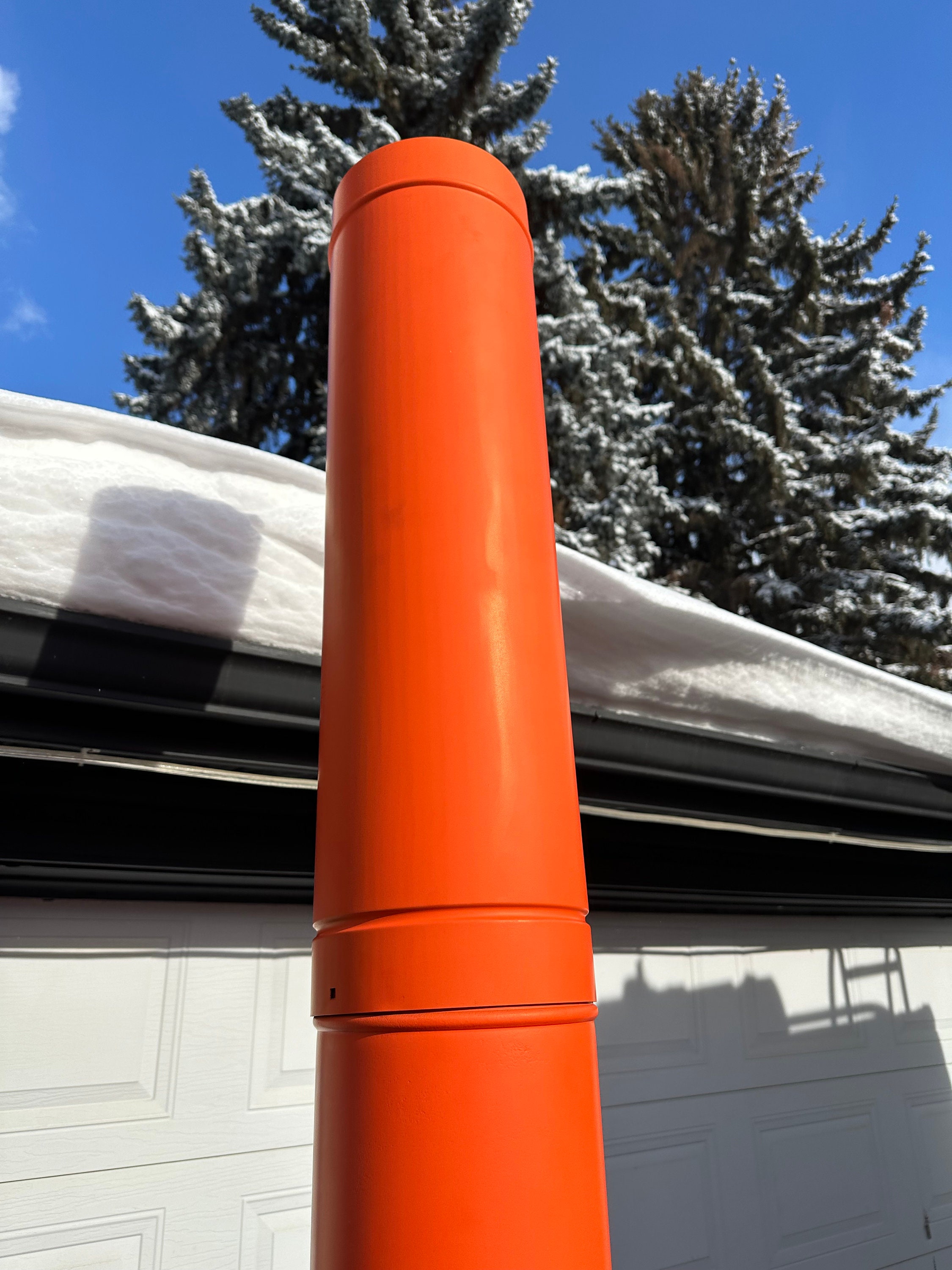 Mid Century Modern Orange Electric Preway Fireplace W/ 2 Pipe Sections ...