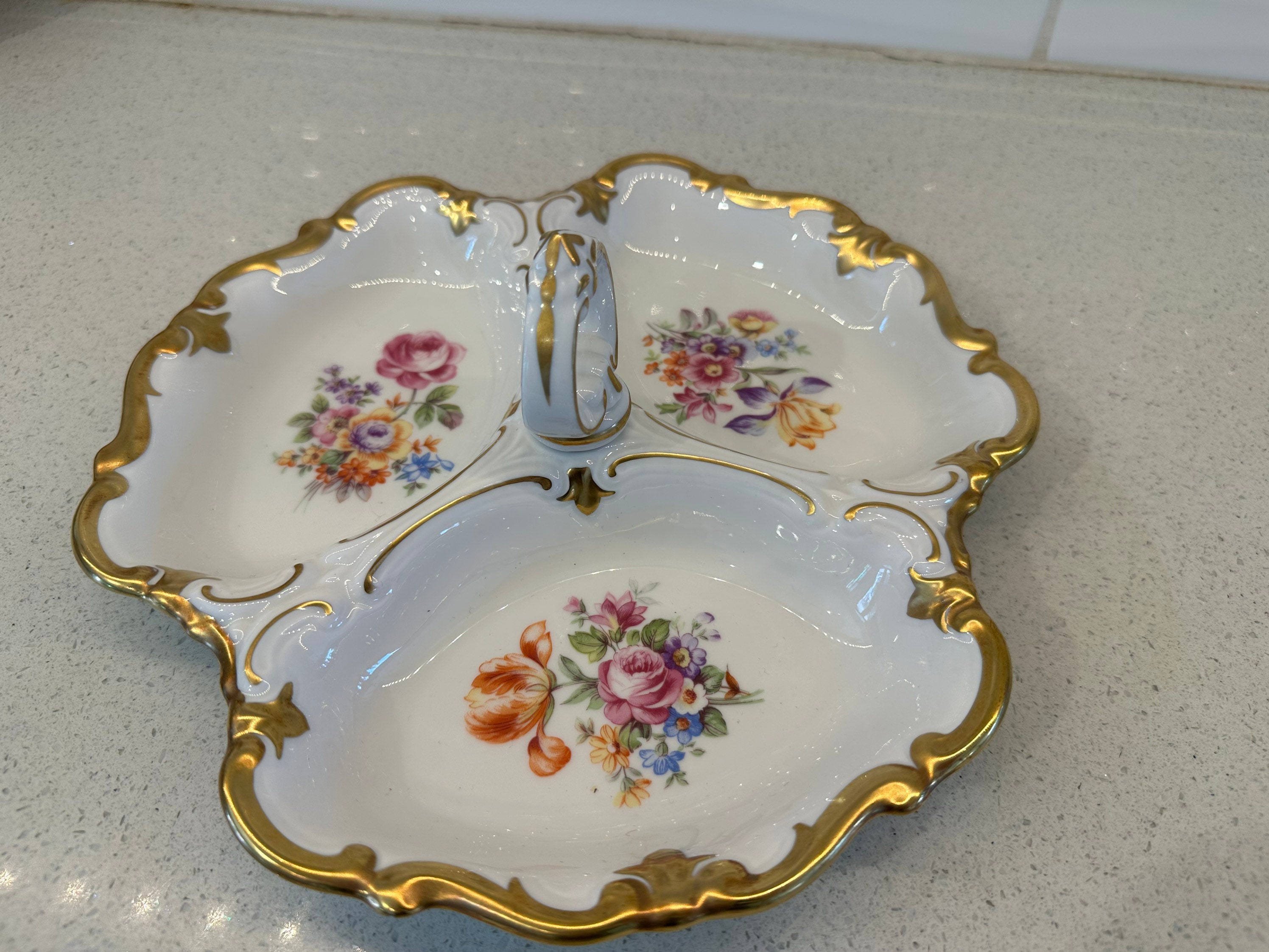 Vintage Three Compartment Tray by Reichenbach Fine China Made in German ...