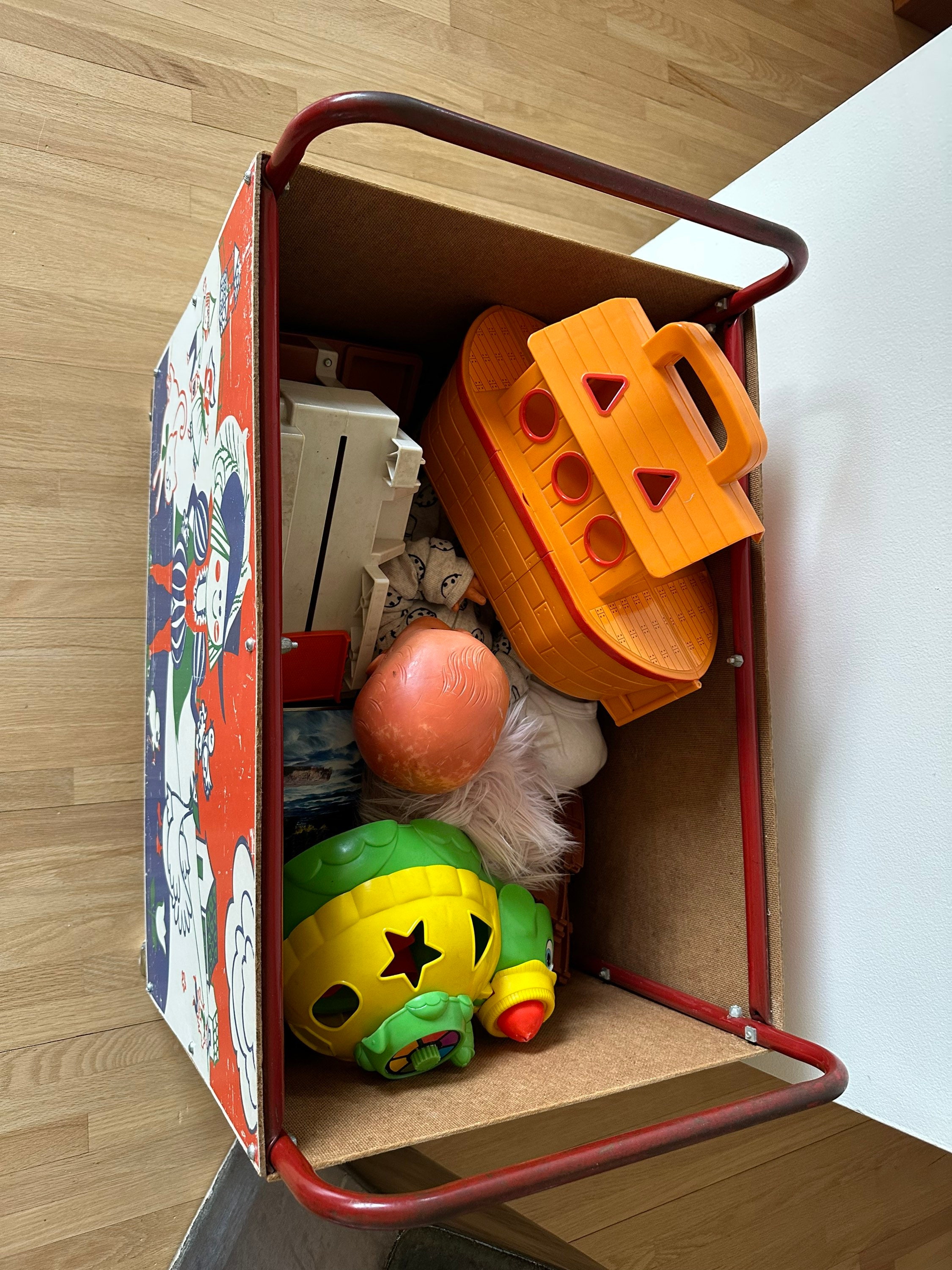 Vintage 1950s Push Cart Toy Box on Castors - Etsy