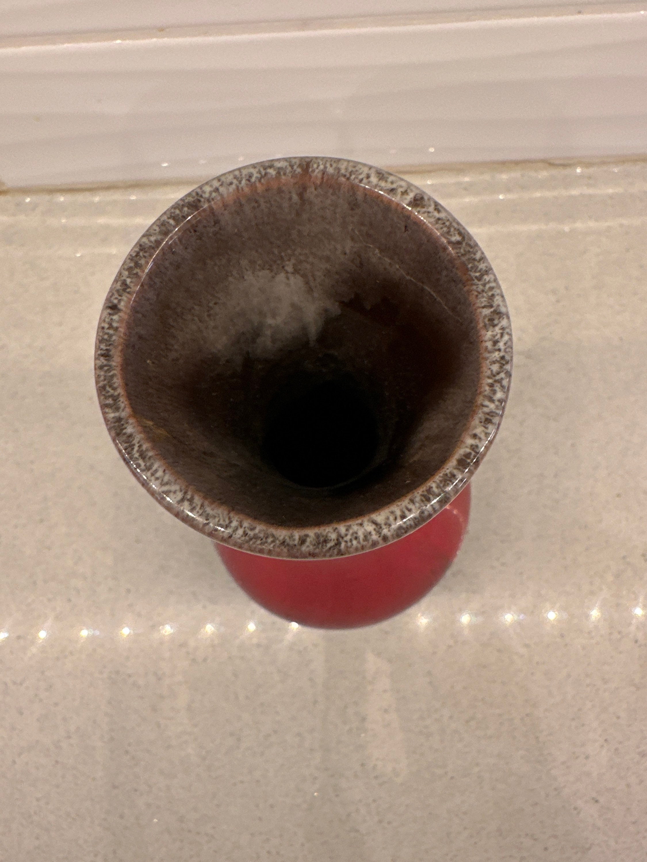 Mid Century Vintage Canadiana Pottery Red Grey Black Drip Glaze Vase by ...