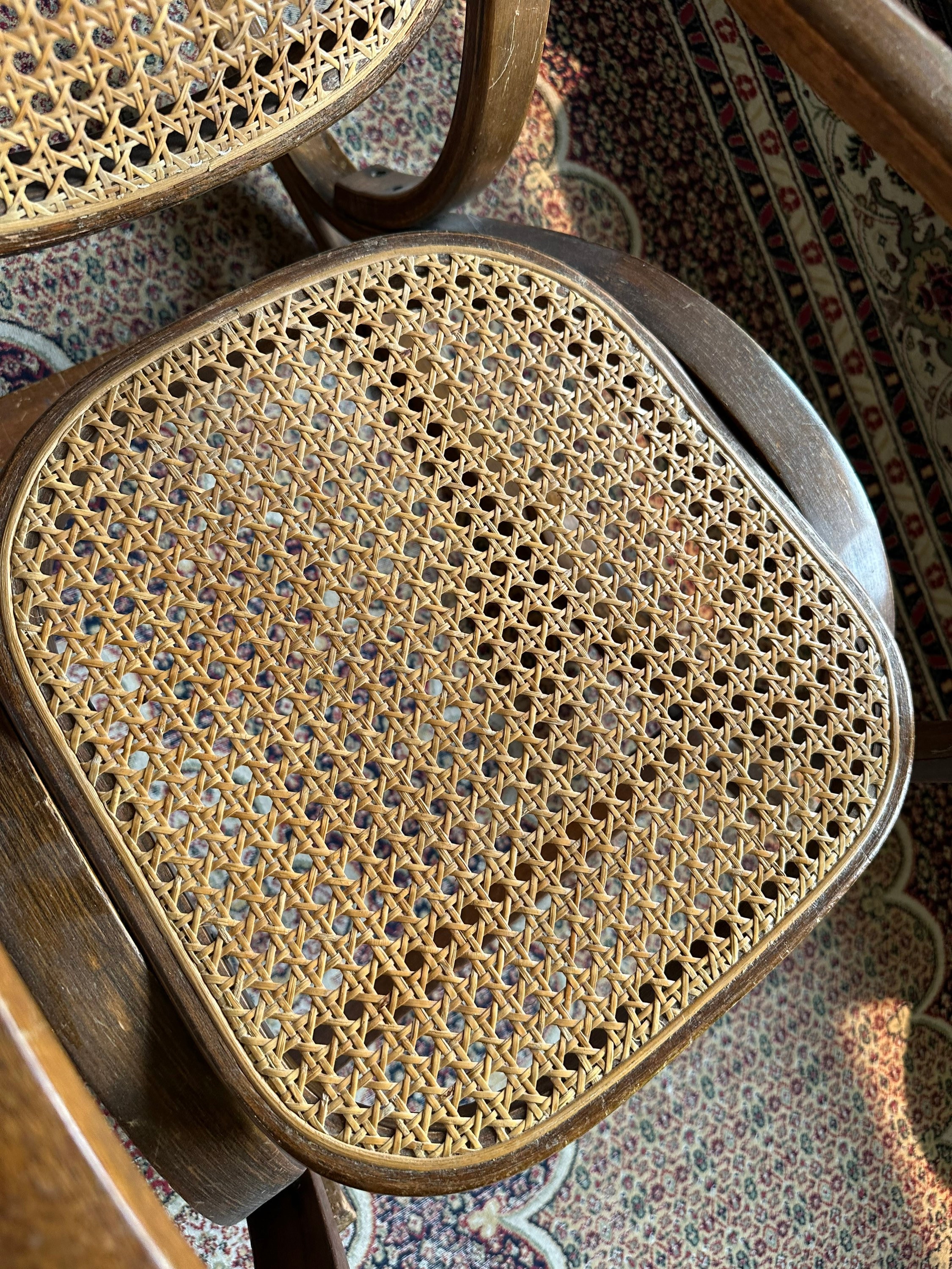 Vintage Childrens Bentwood Thonet Wooden Rocker With Cane Seating - Etsy