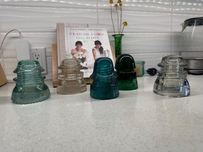 Antique Glass Insulators: Choose Your Set of 3 - Etsy