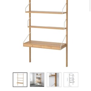 Ikea SVALNAS Bamboo Wall Unit Book Shelves and Desk in the Style of ...