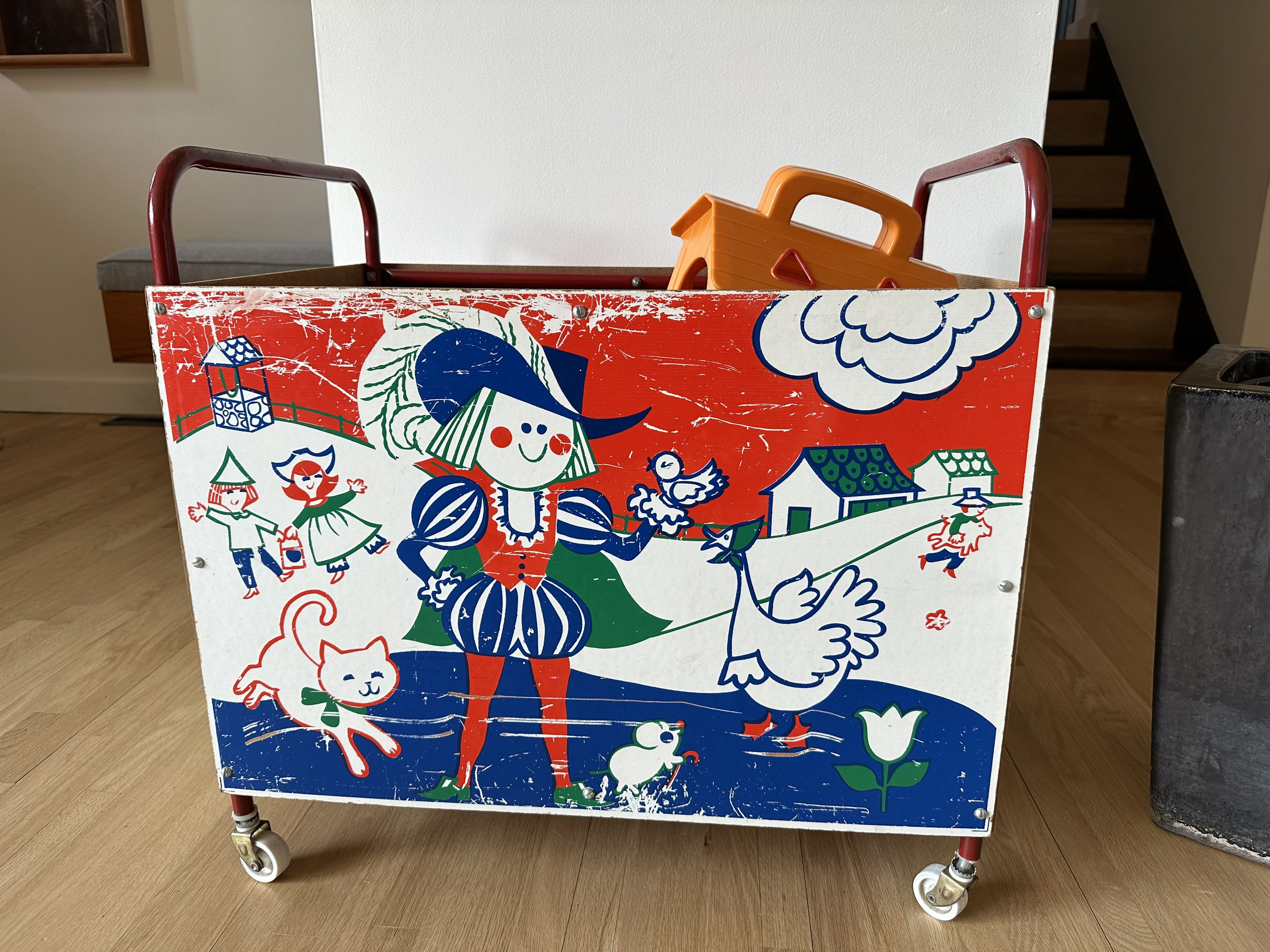 Vintage 1950s Push Cart Toy Box on Castors - Etsy