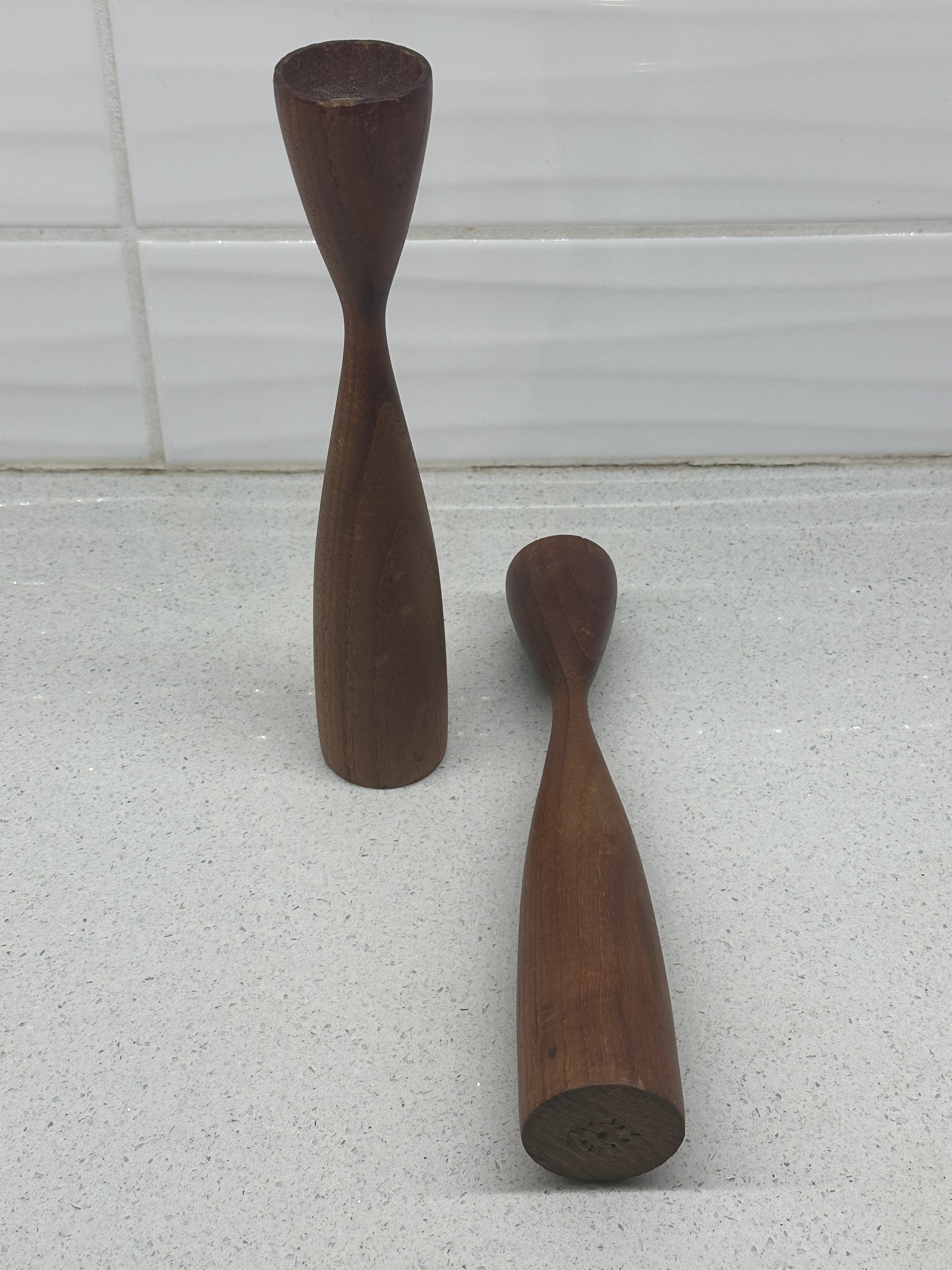 Mid-century Danish Teak Candlesticks - Etsy