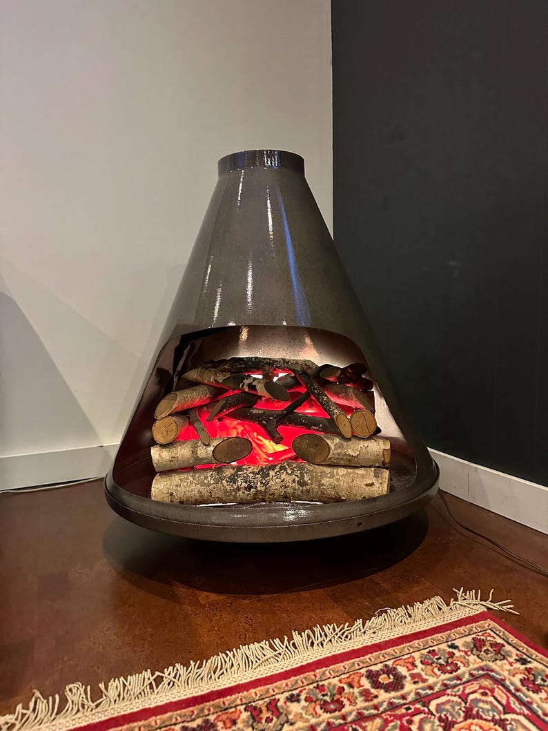 Vintage Mini Sunfire Fireplace: Mid Century Modern Freestanding Cone ...