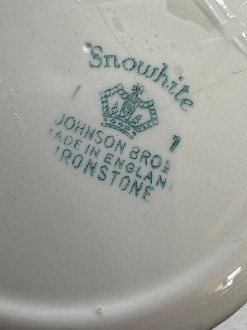 Vintage Johnson Bros Snowhite HARMONY Dining Plate Coffee Serving Set ...