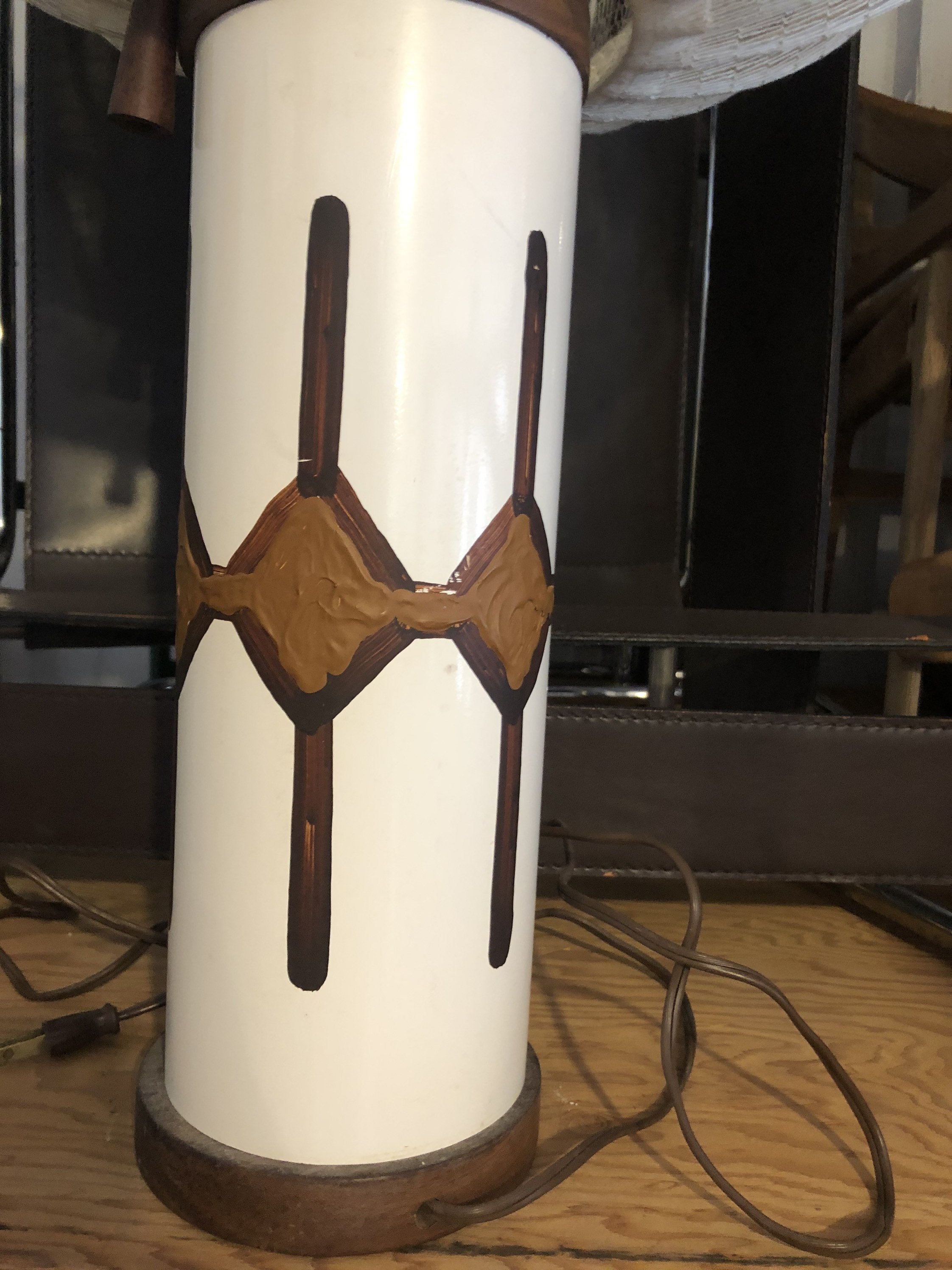 Mid Century Woven String Art Lamp | Etsy