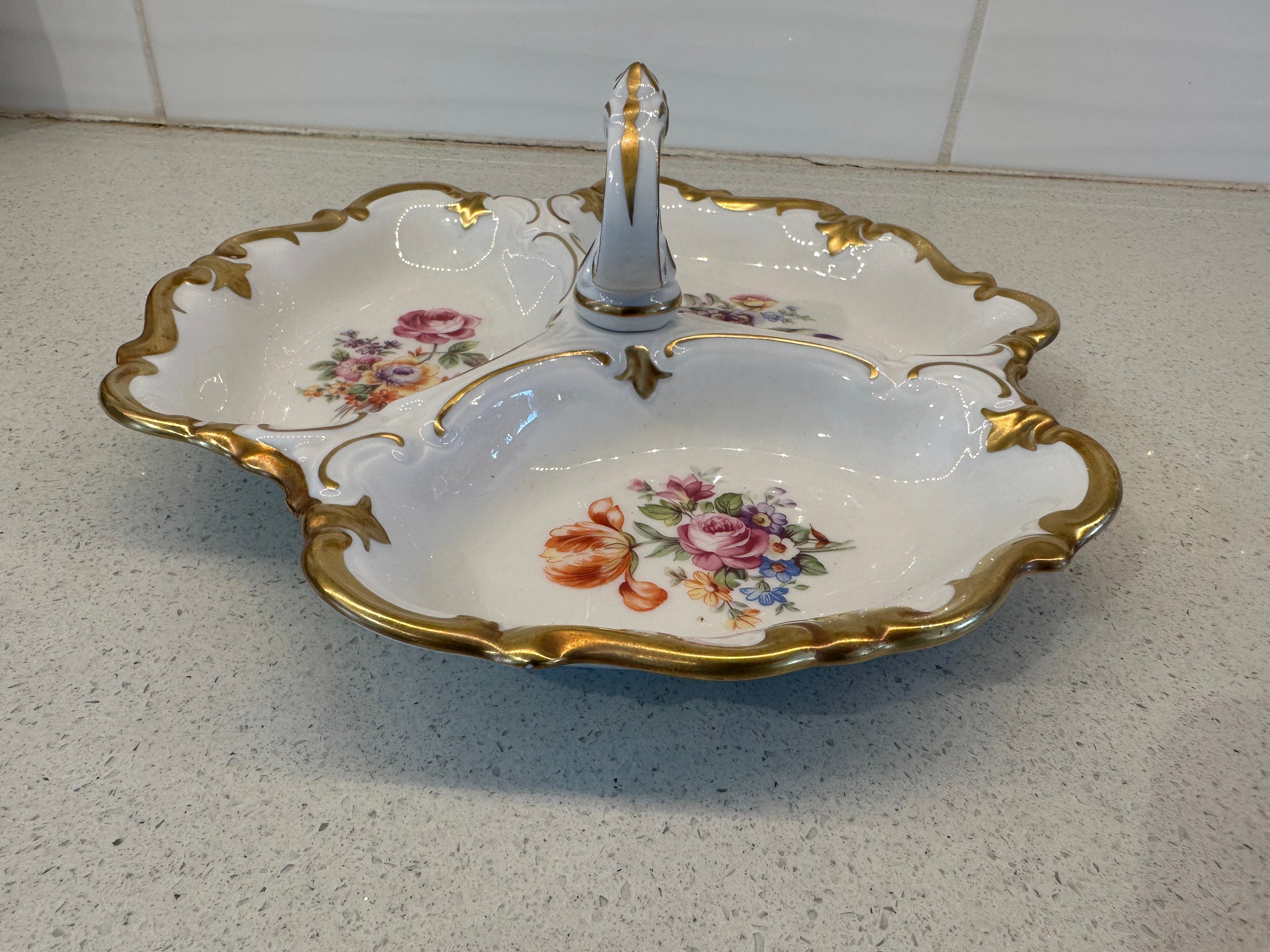 Vintage Three Compartment Tray by Reichenbach Fine China Made in German ...