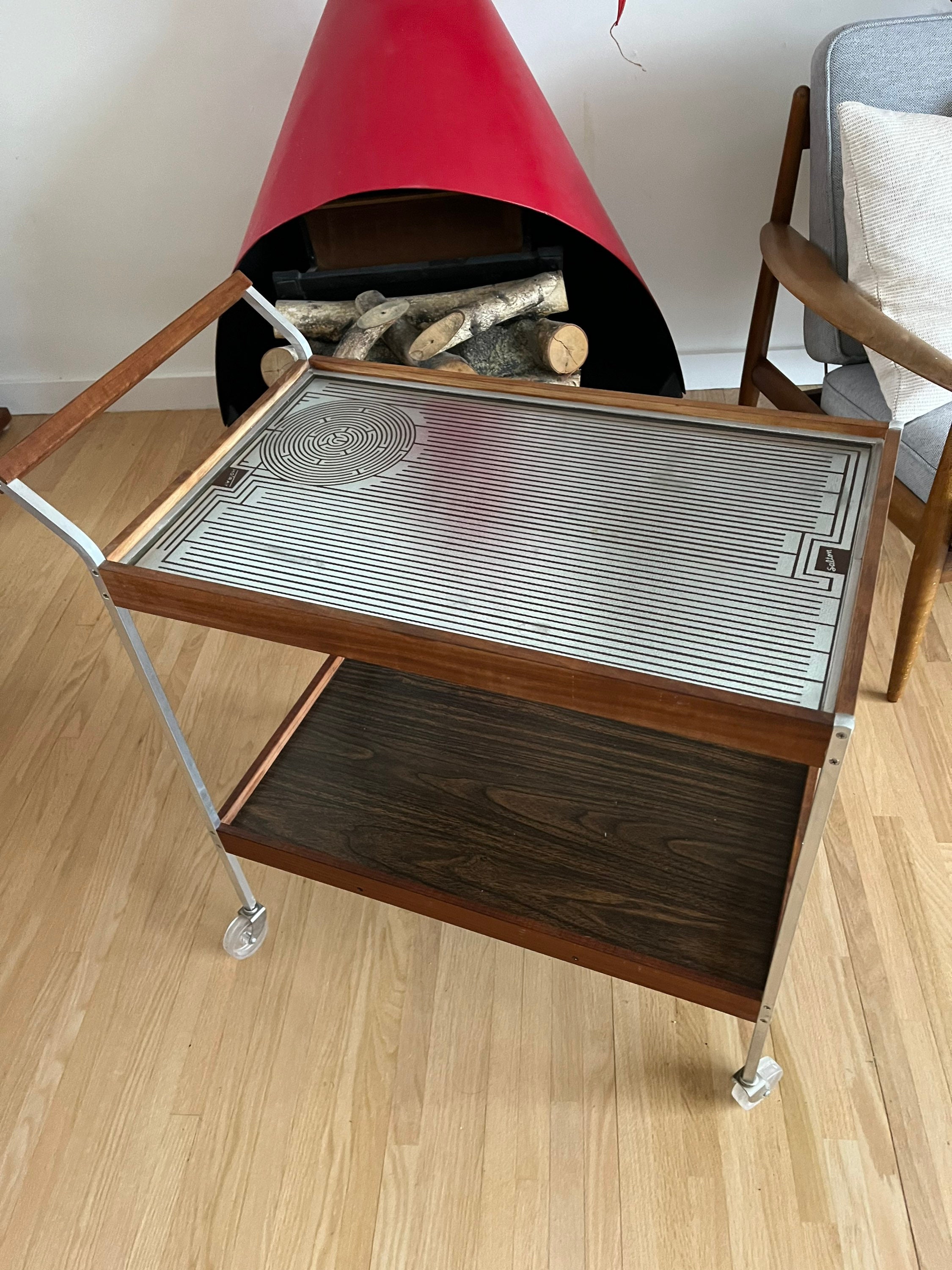 Mid Century Teak Salton Hotable Hotray Serving Cart / Warming Tray ...