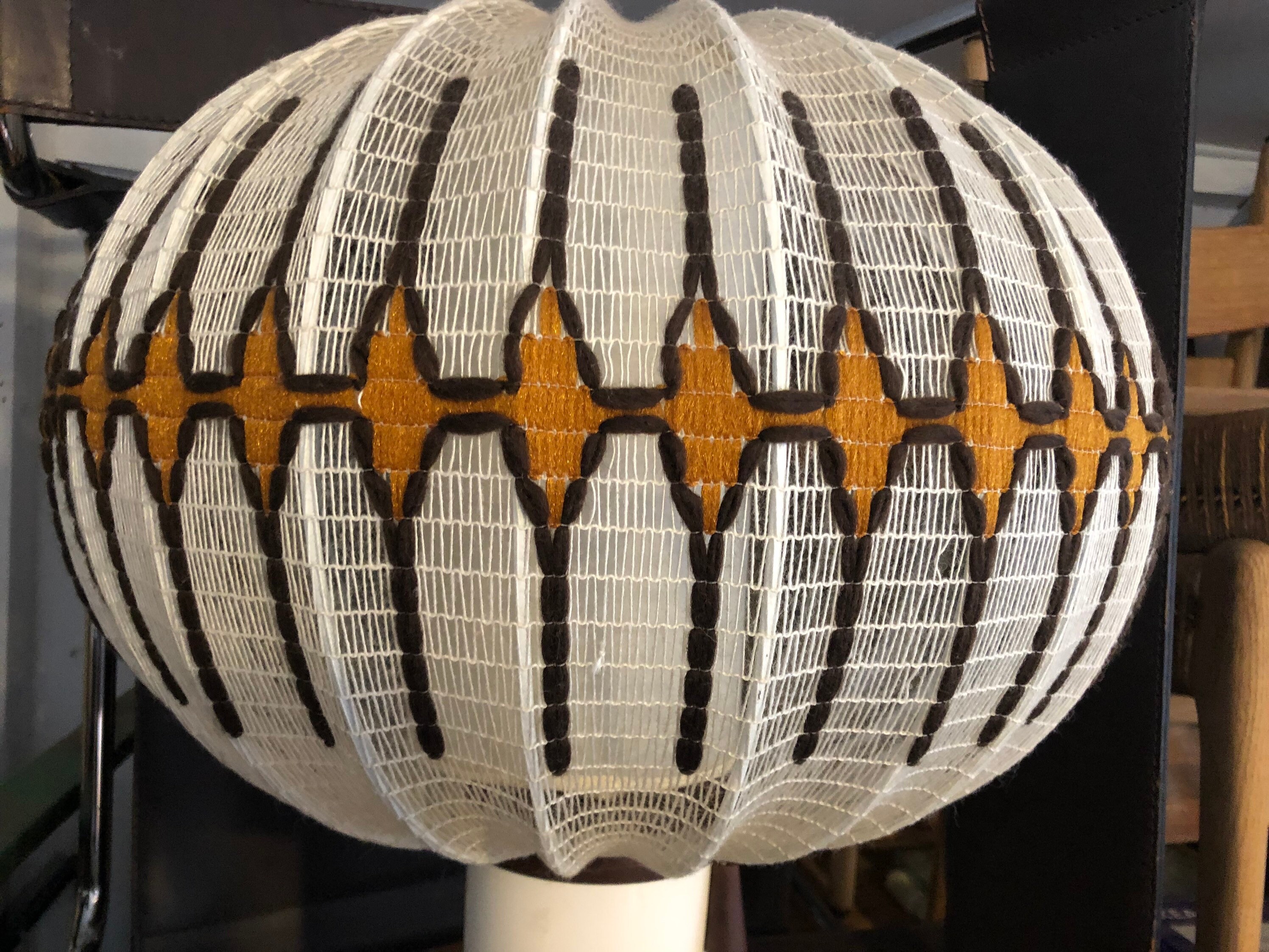 Mid Century Woven String Art Lamp | Etsy