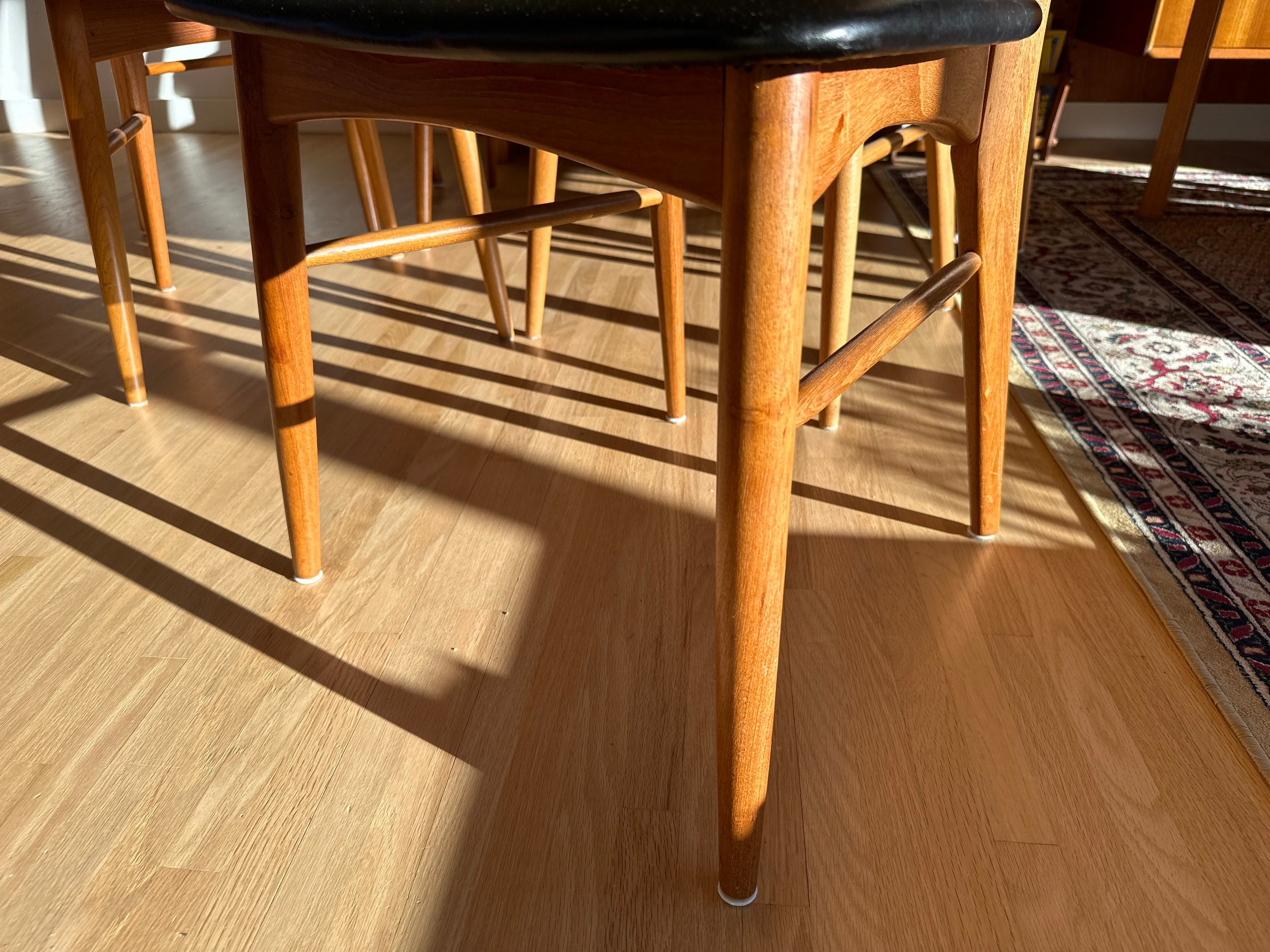 Set of Six Niels Koefoed ingrid Dining Chairs in Teak and Original Simil Leather - Etsy