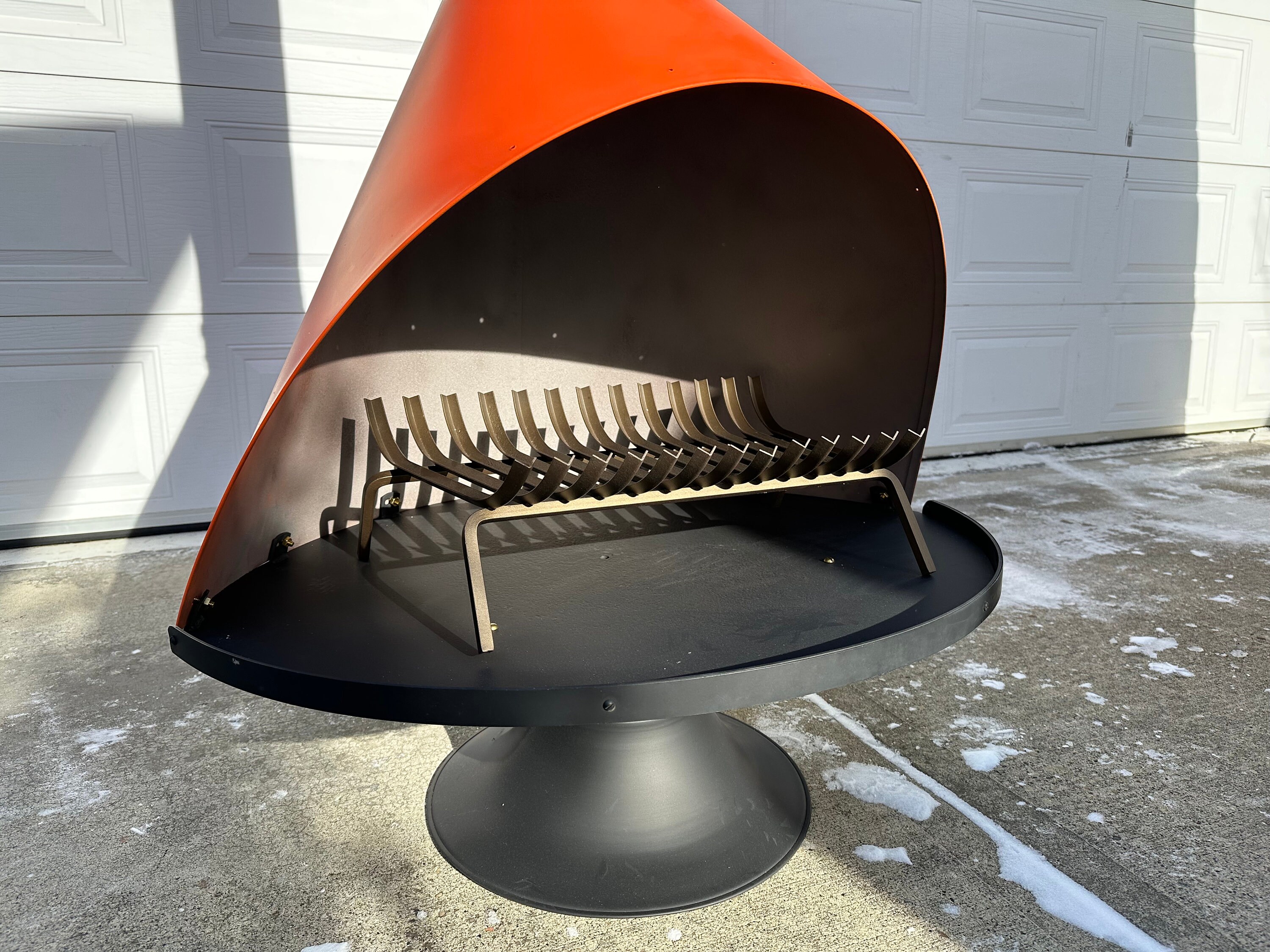 Mid Century Modern Orange Electric Preway Fireplace W/ 2 Pipe Sections ...