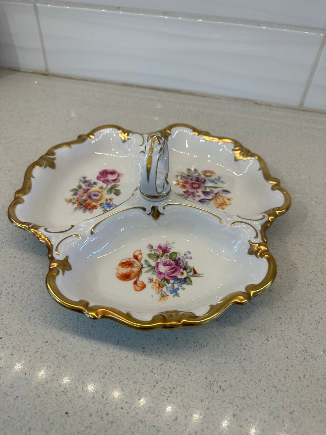 Vintage Three Compartment Tray by Reichenbach Fine China - Made in ...