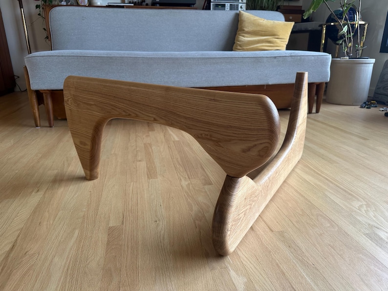 Vintage Noguchi Style Coffee Table in Sollid Wood White Oak - Etsy