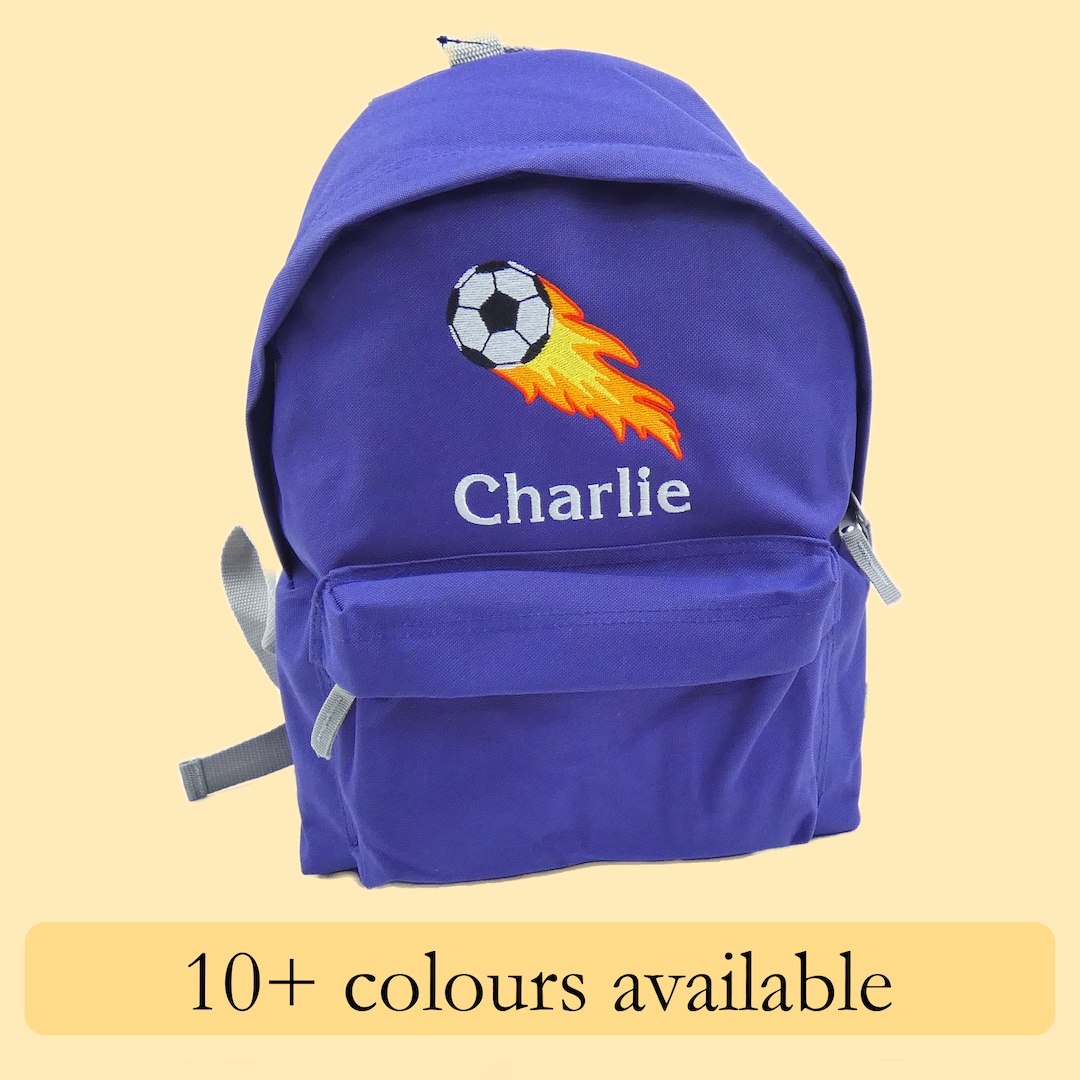 Personalised Football Fire Backpack, Children's Back to School ...