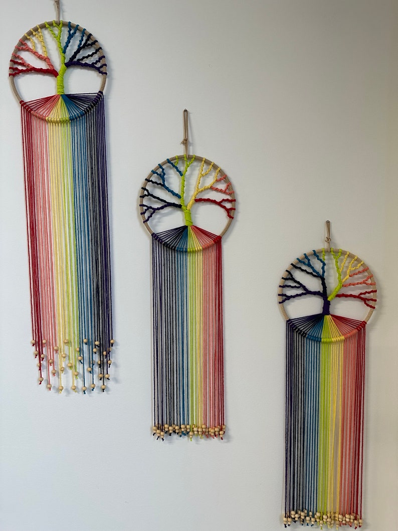 Macrame Tree of Life in Rainbow - Etsy