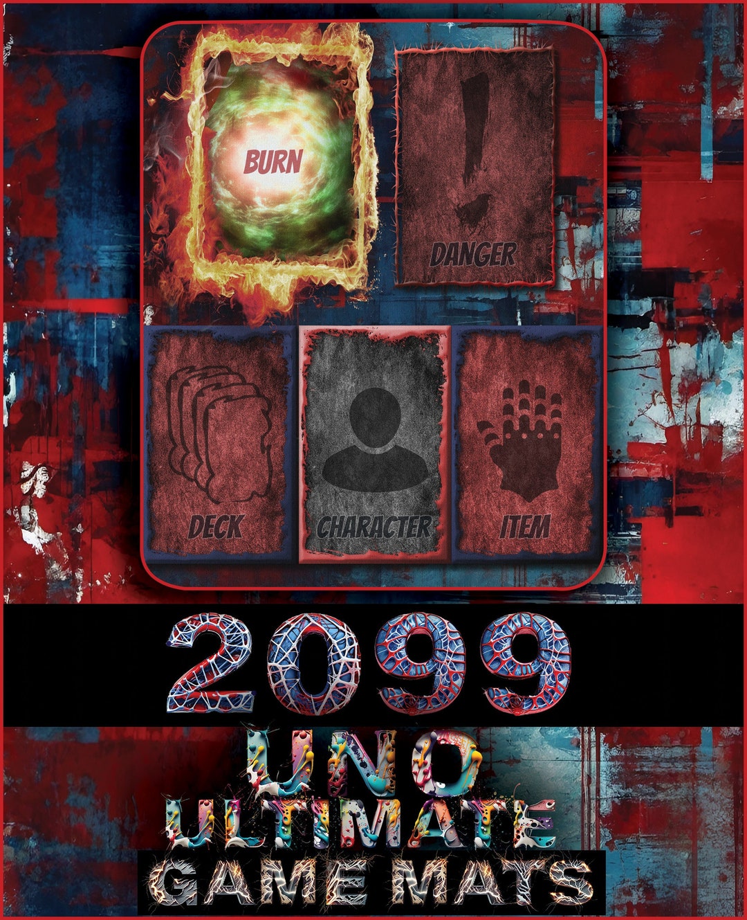 Ultimate Uno Marvel DC Custom Game Mats Card Board Foil Chase 2099 MAT ...