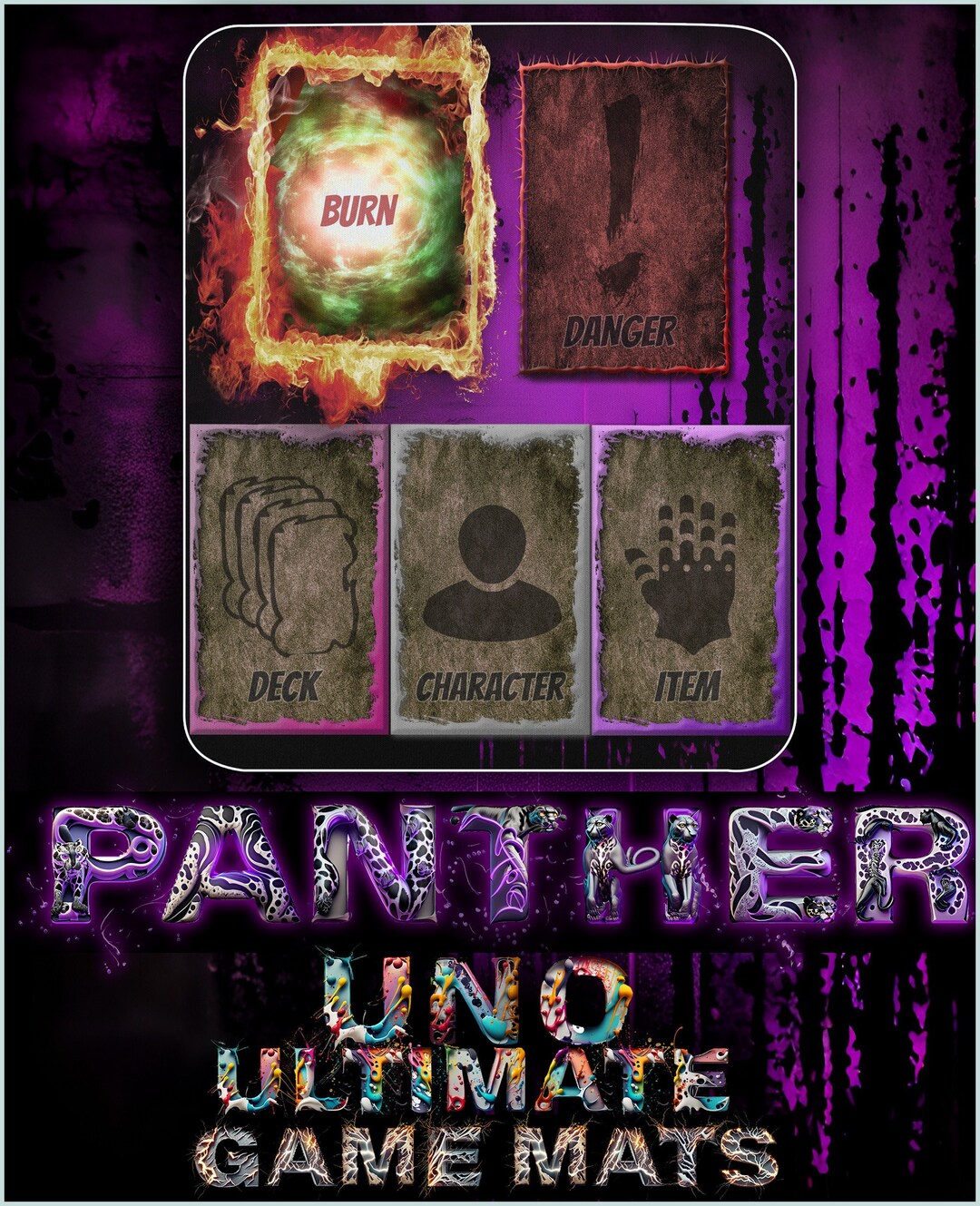 Ultimate Uno Marvel DC Custom Game Mats Card Board Foil Chase PANTHER ...