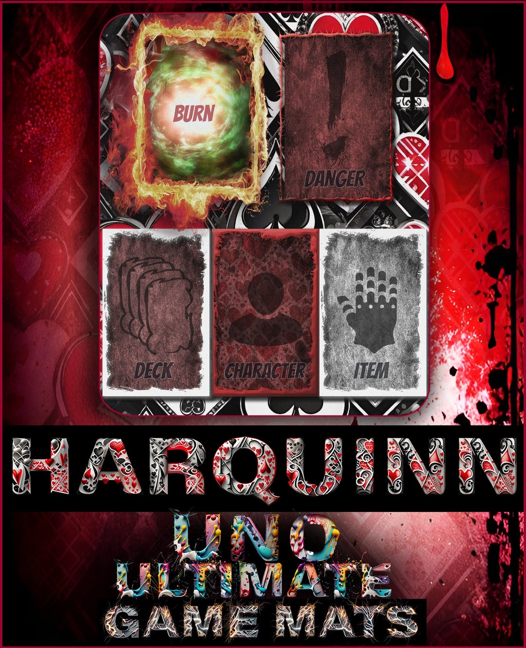 Ultimate Uno Marvel DC Custom Game Mats Card Board Foil Chase HARQUINN ...