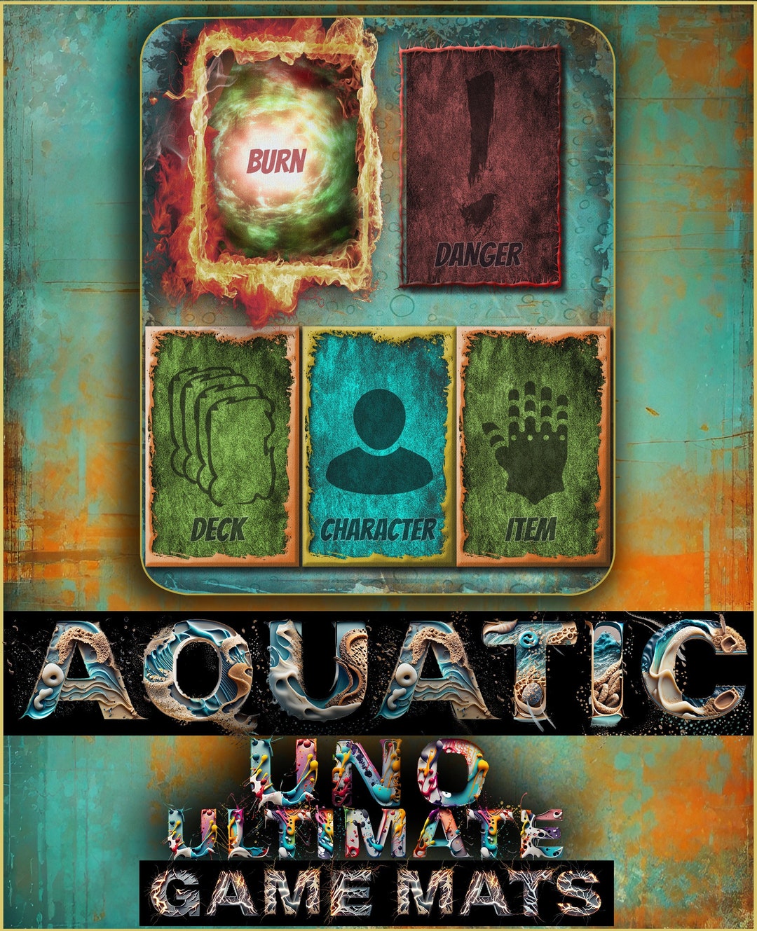 Ultimate Uno Marvel DC Custom Game Mats Card Board Foil Chase AQUATIC ...