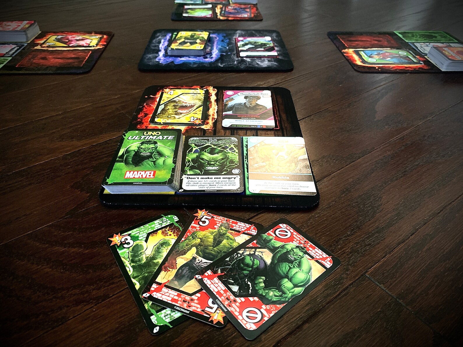Ultimate Uno Marvel DC Custom Game Mats Card Board Foil Chase HARQUINN ...