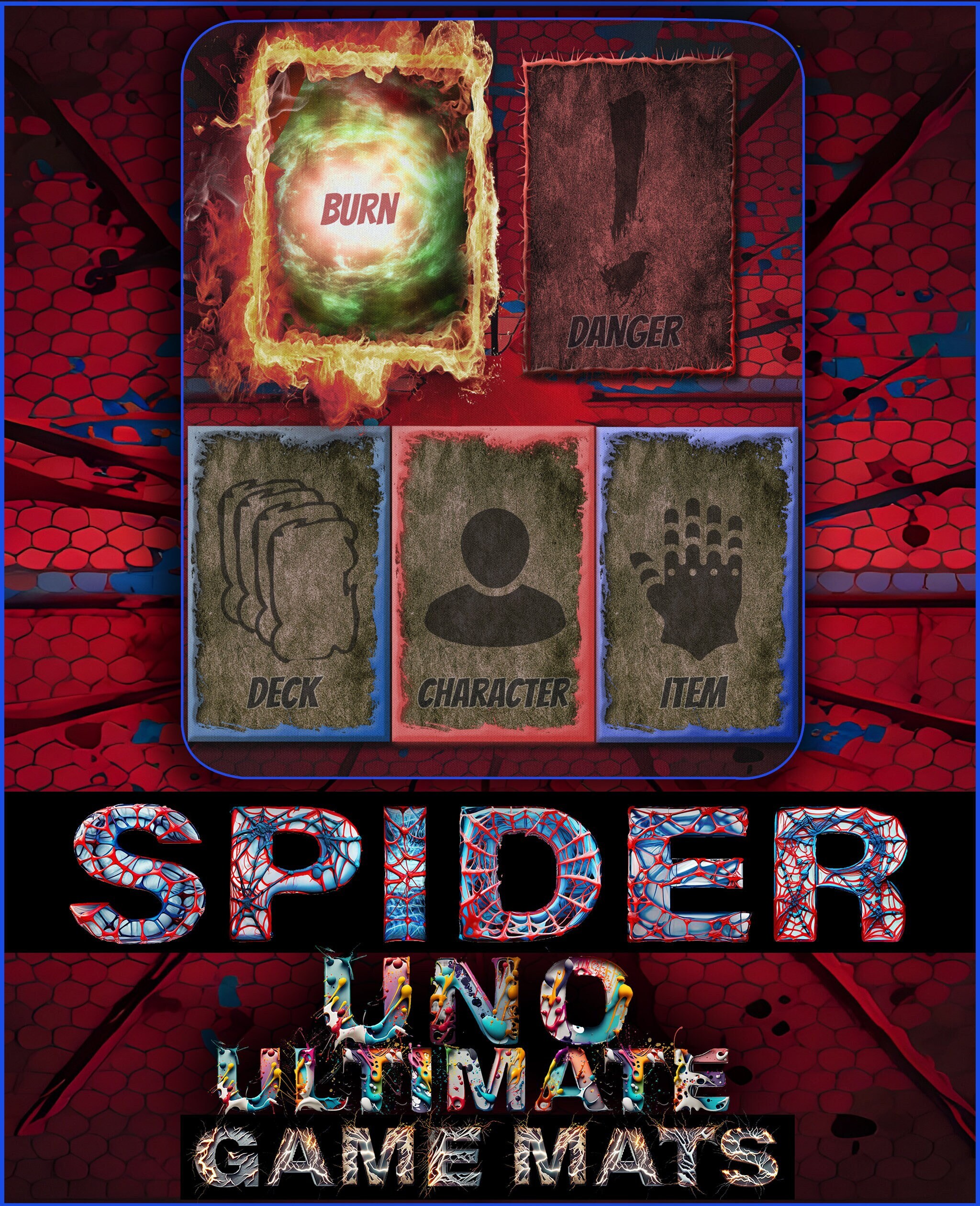 Ultimate Uno Marvel DC Custom Game Mats Card Board Foil Chase SPIDER MAT - Etsy