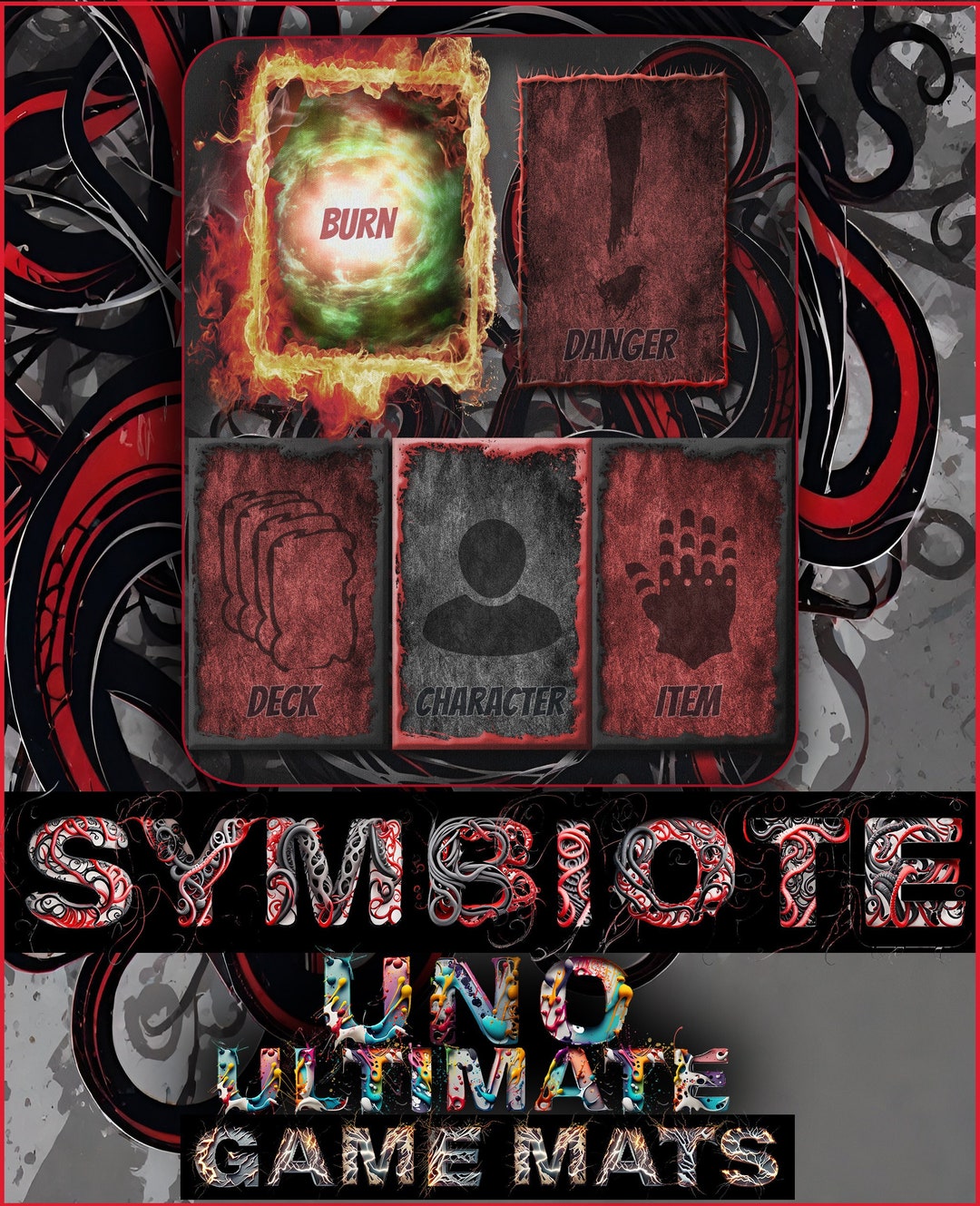 Ultimate Uno Marvel DC Custom Game Mats Card Board Foil Chase SYMBIOTE ...