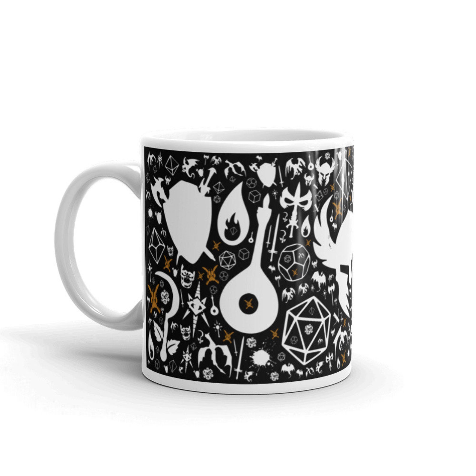 Dragons DND White on Black Ranger Icon Art Dungeons and - Etsy