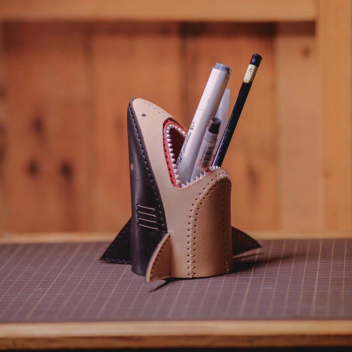 Leather Shark Pen Holder [PDF Pattern] - Etsy
