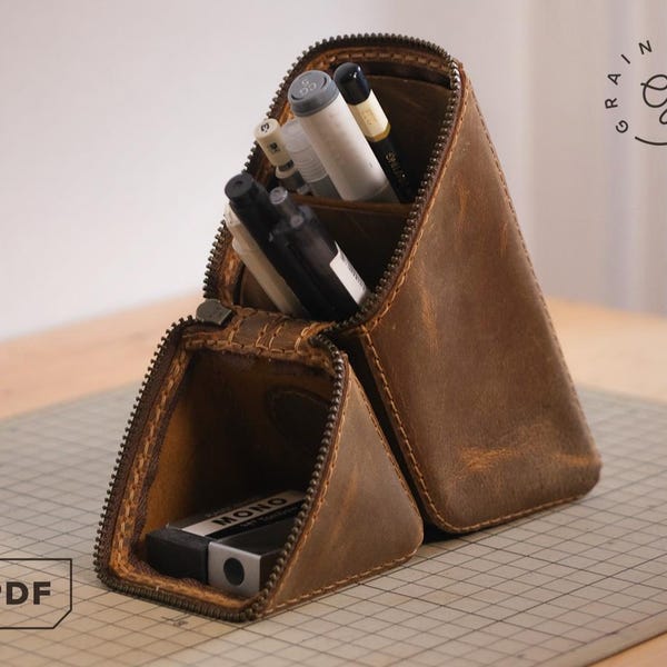 Leather Zipper Case - Etsy