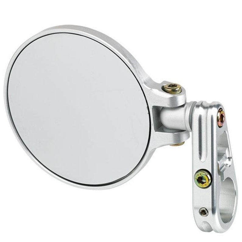 Motorcycle Bar End Round Mirrors 3.25 Round Silver or Black USA MADE ...