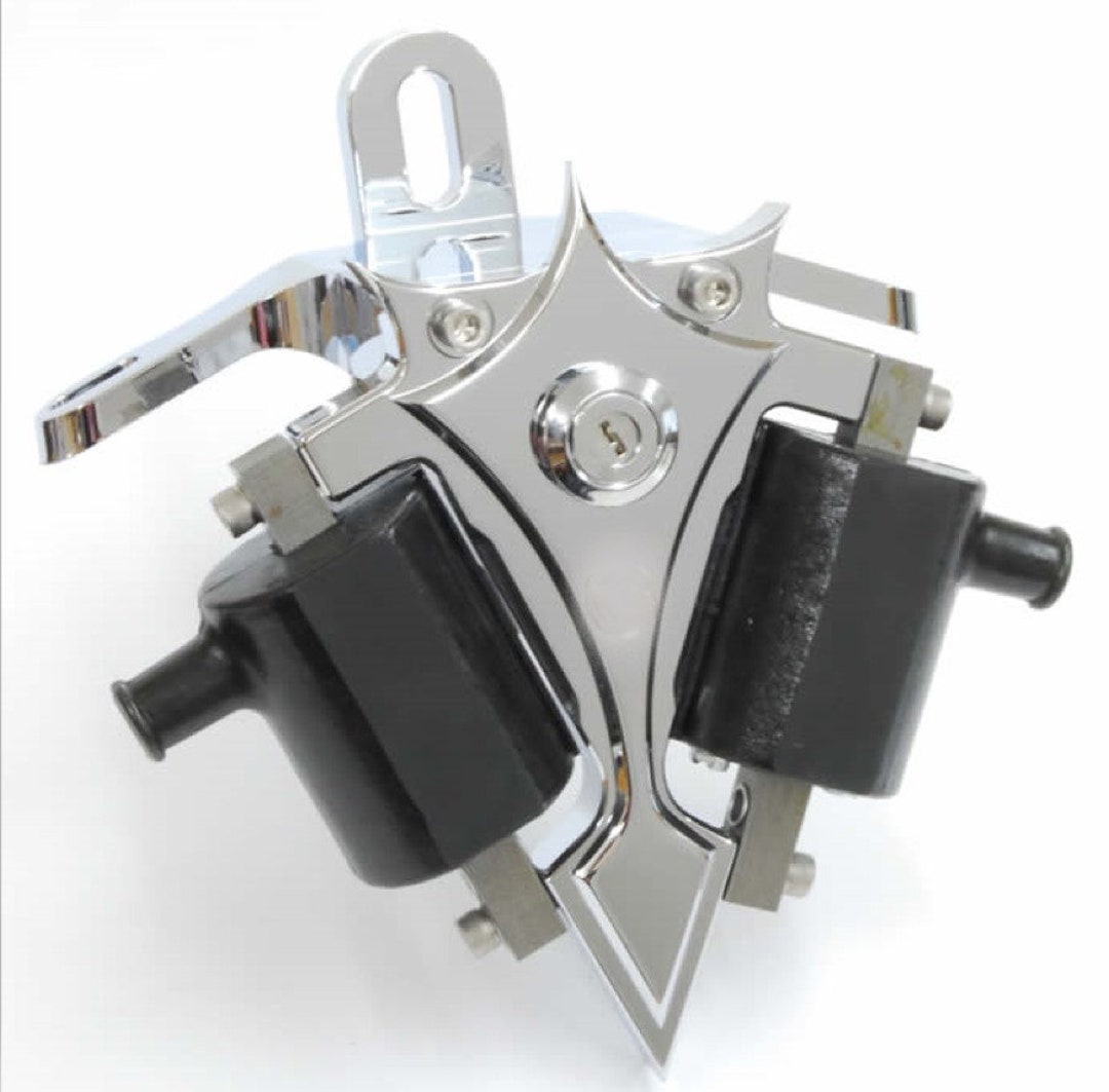 Harley or Custom Motorcycle Dyna Coil Bracket, Machine Finish/ Ignition ...