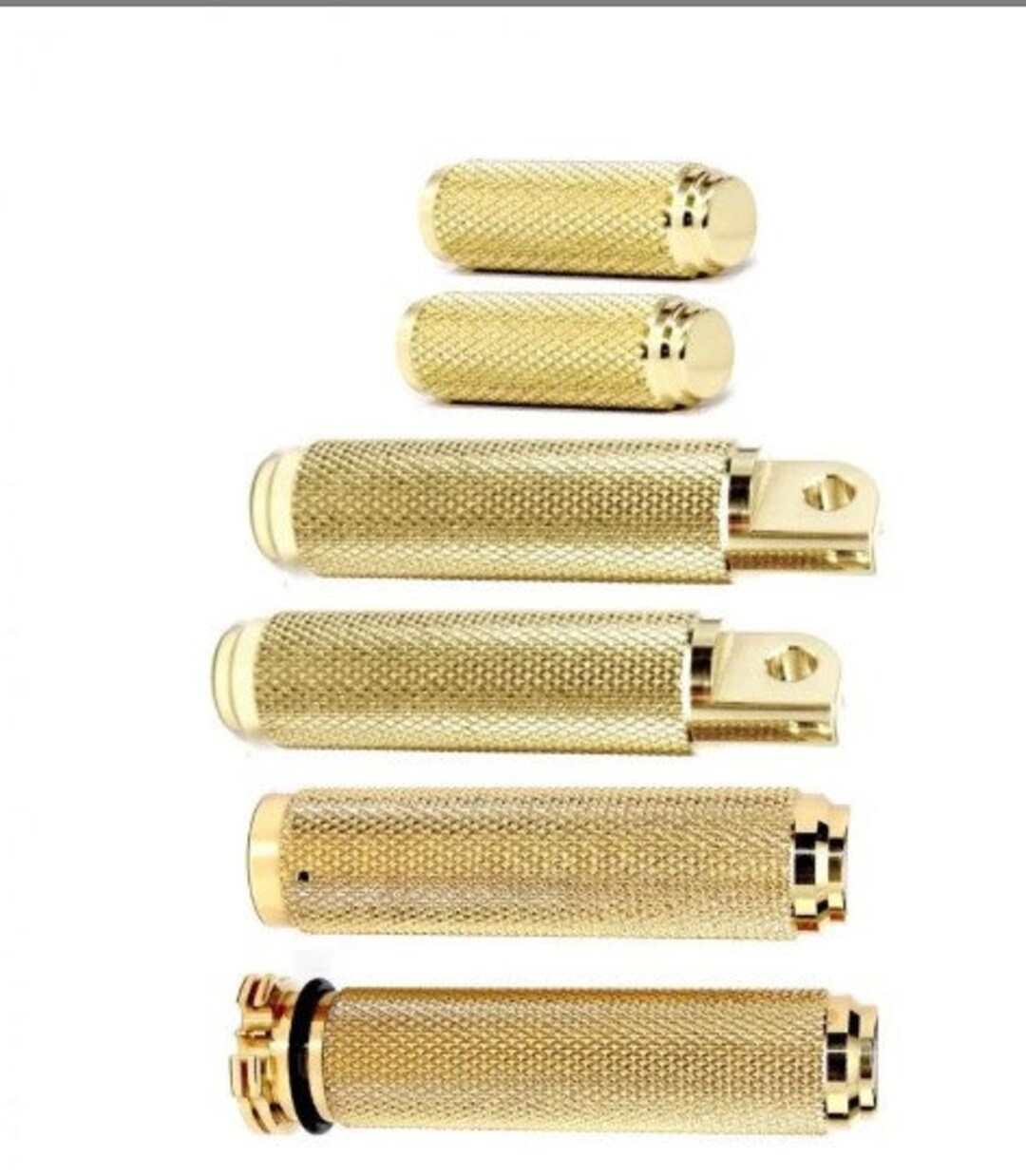 Harley Brass Driver and Passenger Pegs Set & Brass Cable Grips Fits ...