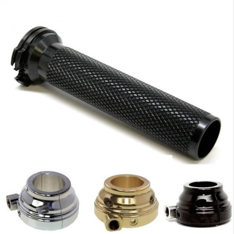 7/8 Inch Handlebars Fit , Black Grip Sleeve With Single Cable Adjuster ...