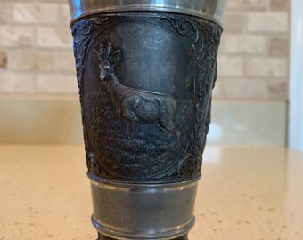 Vintage German Pewter Cups/goblets Hunting Cups Raised - Etsy