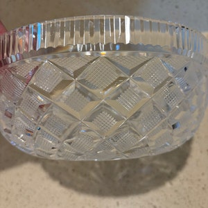 Vintage Waterford Strawberry Diamond Pattern Medium 8” Crystal Bowl ...