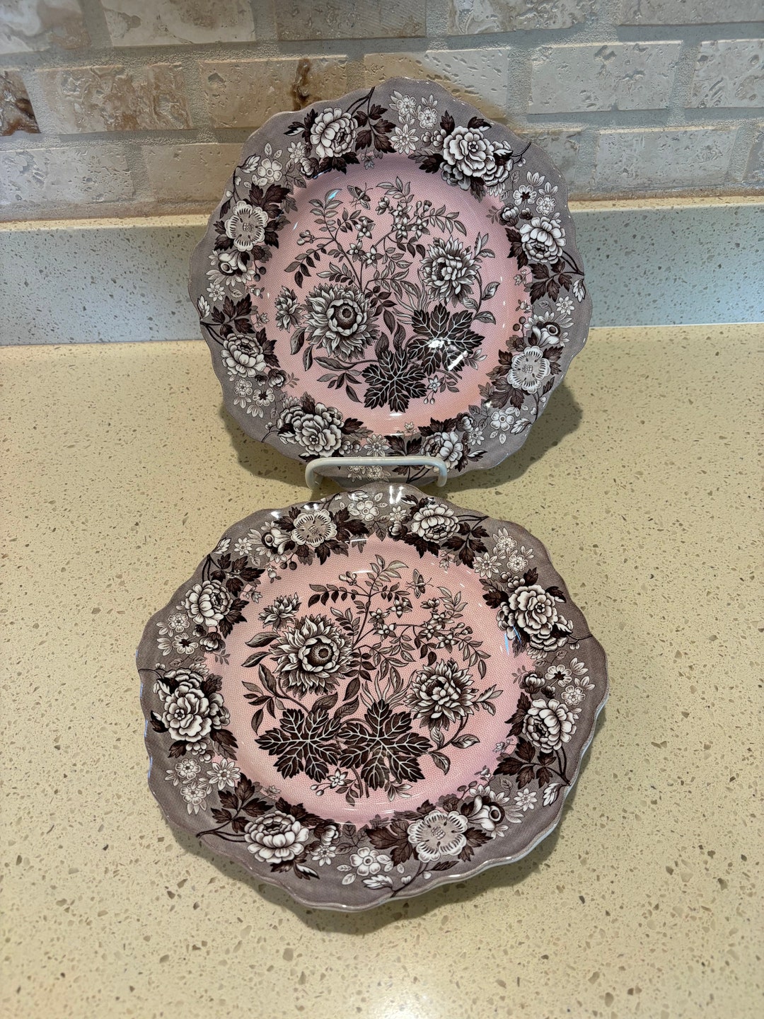 The Spode Archive Collection british Flowers Jasmine Plates 9.5 Octagon ...