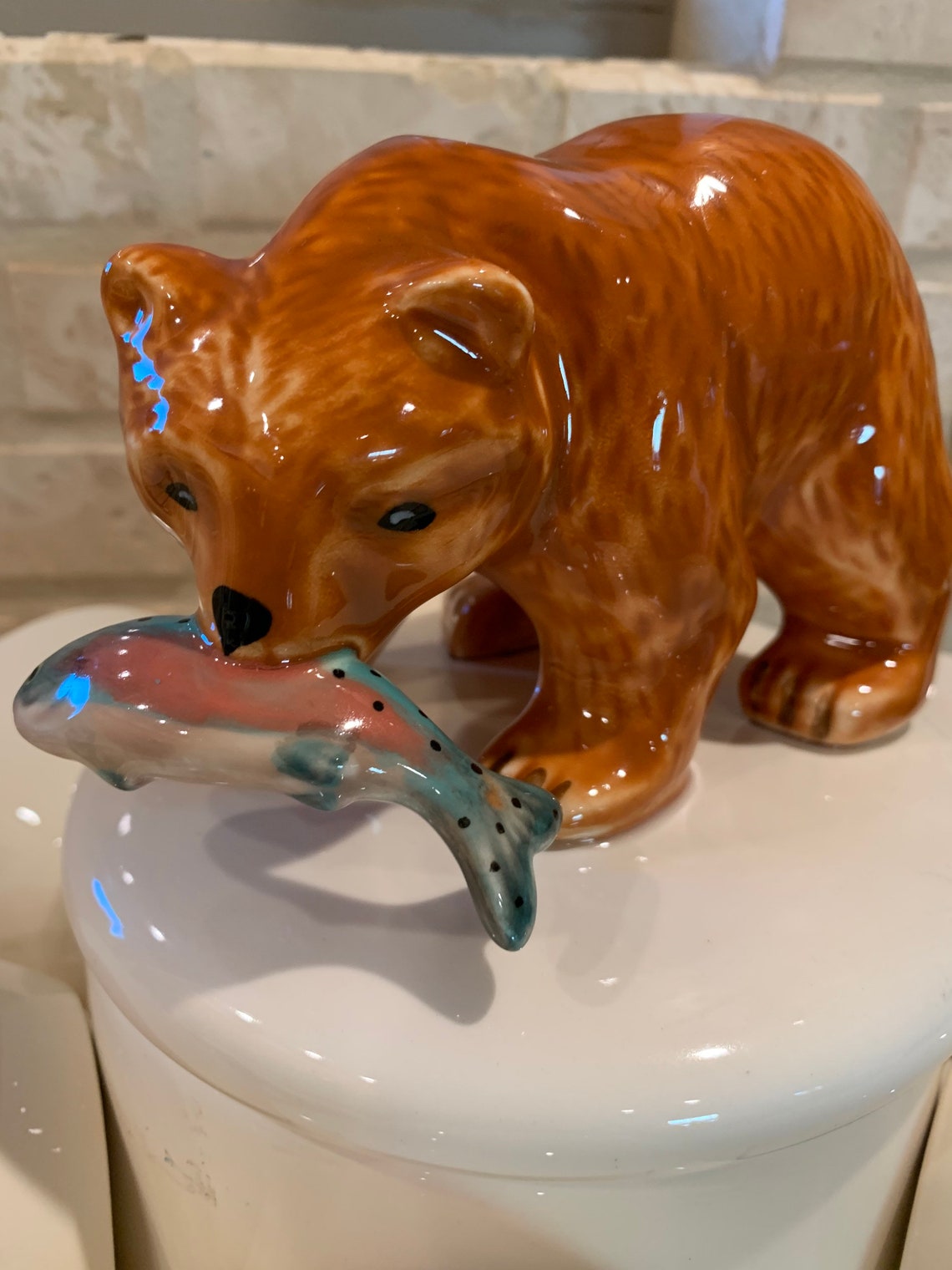 Rare 1995 Storyteller Art Bear With Fish Soup/chili Tureen and Bowls ...